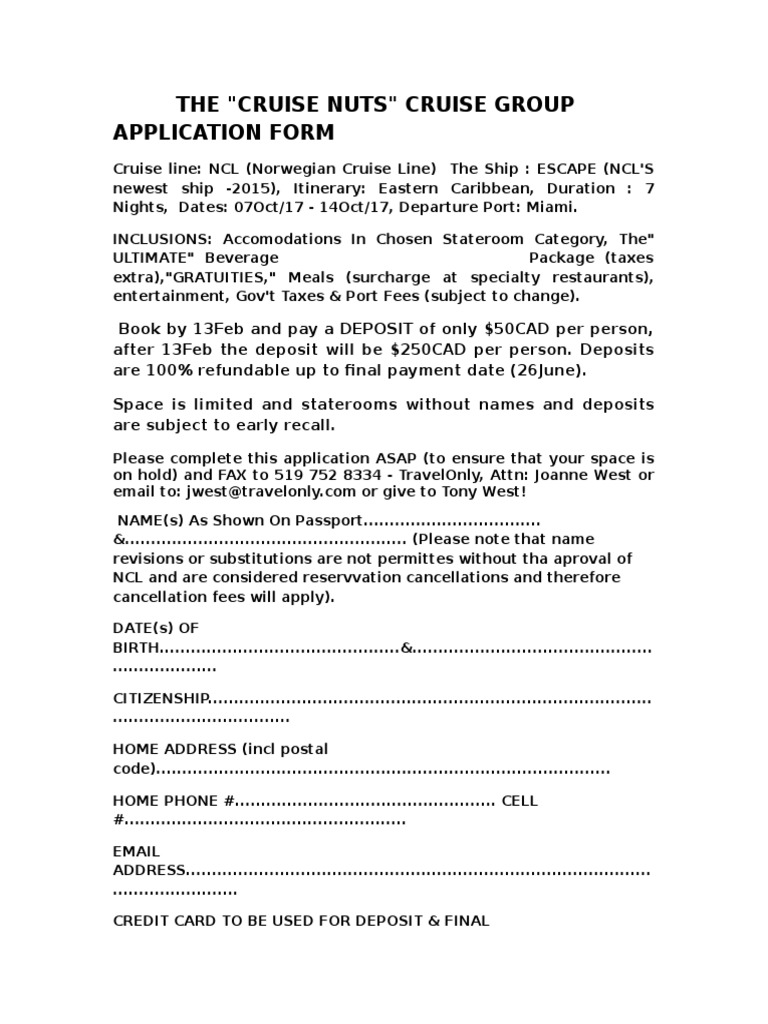 Document - RTF Cruise Application | PDF