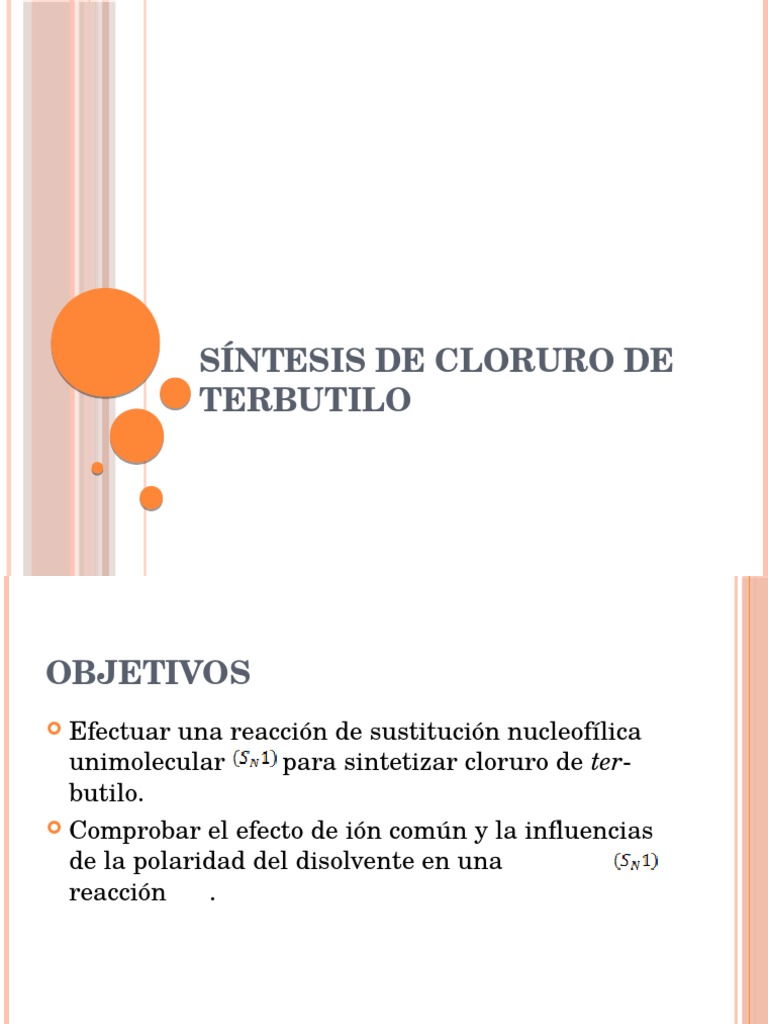 Síntesis de Cloruro de Terbutilo | PDF | Alcohol | Cloruro