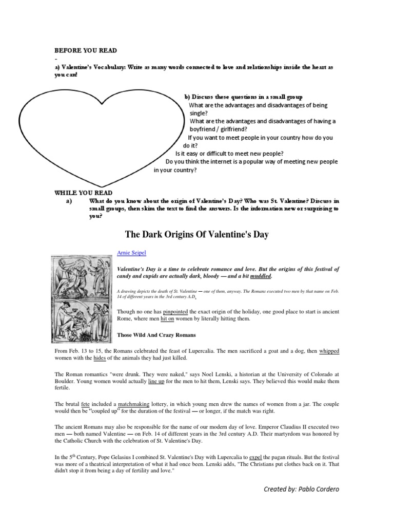 Dark Origins of Valentine's Day Explained | PDF | Valentine's Day