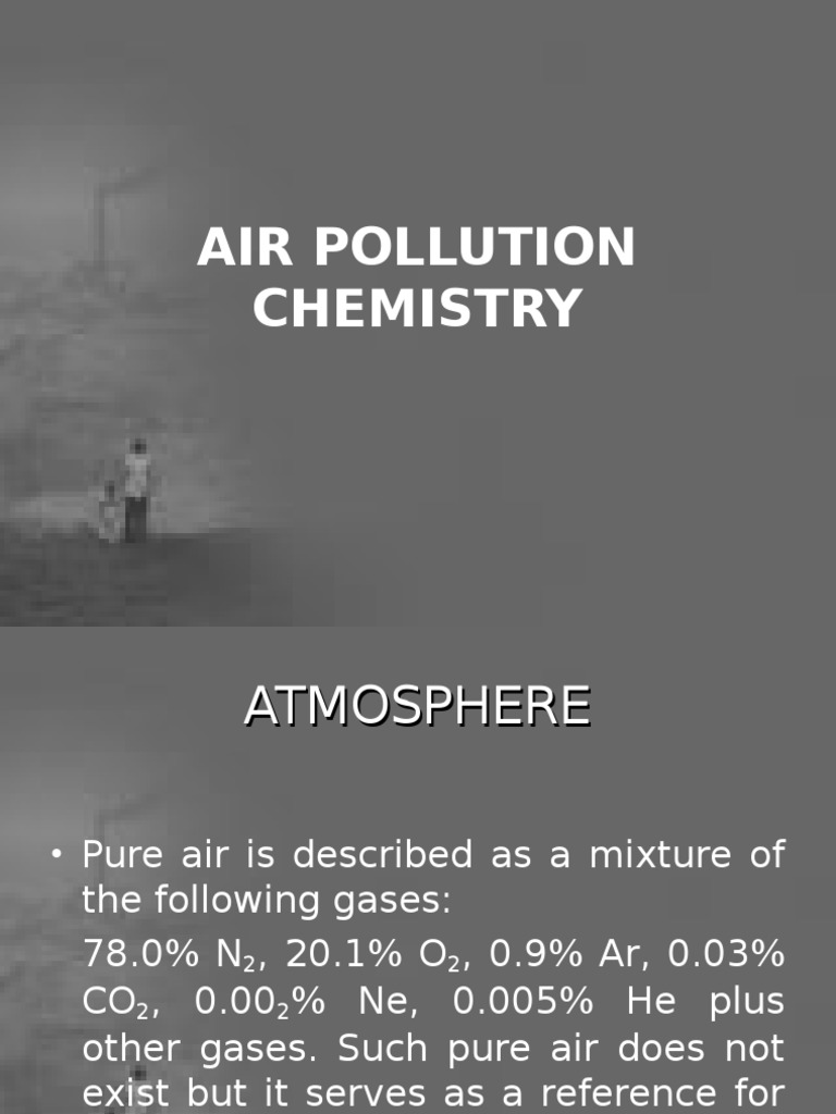 Air Pollution Chemistry | PDF | Atmosphere Of Earth | Stratosphere