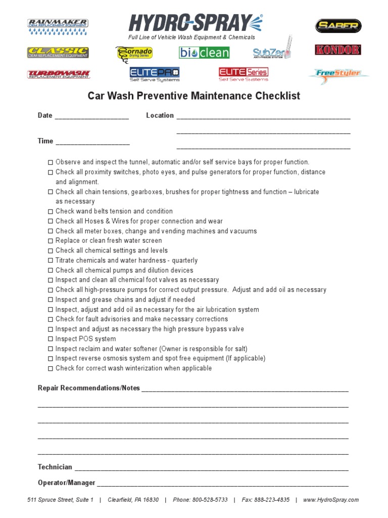Preventive Maintenance Checklist PDF | PDF
