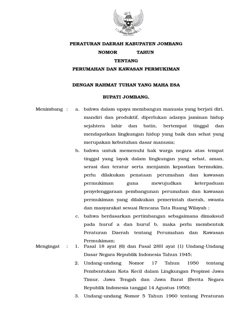 Contoh Ranperda | PDF