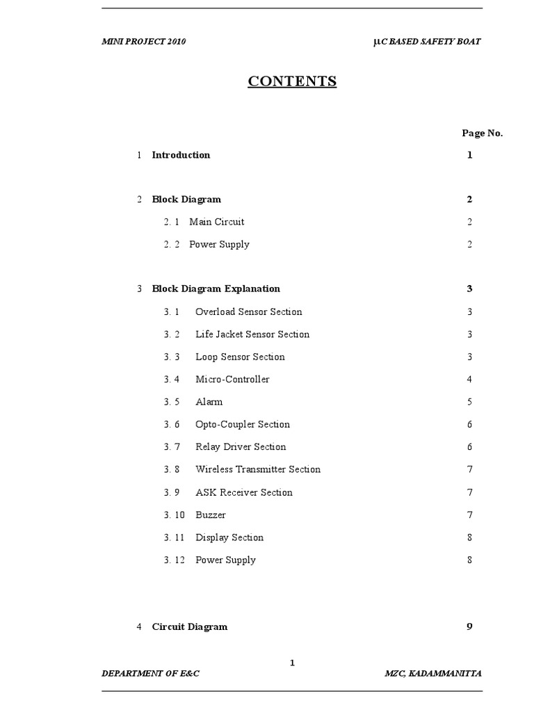 Project Report On Safety Boat | PDF | Rectifier | Relay