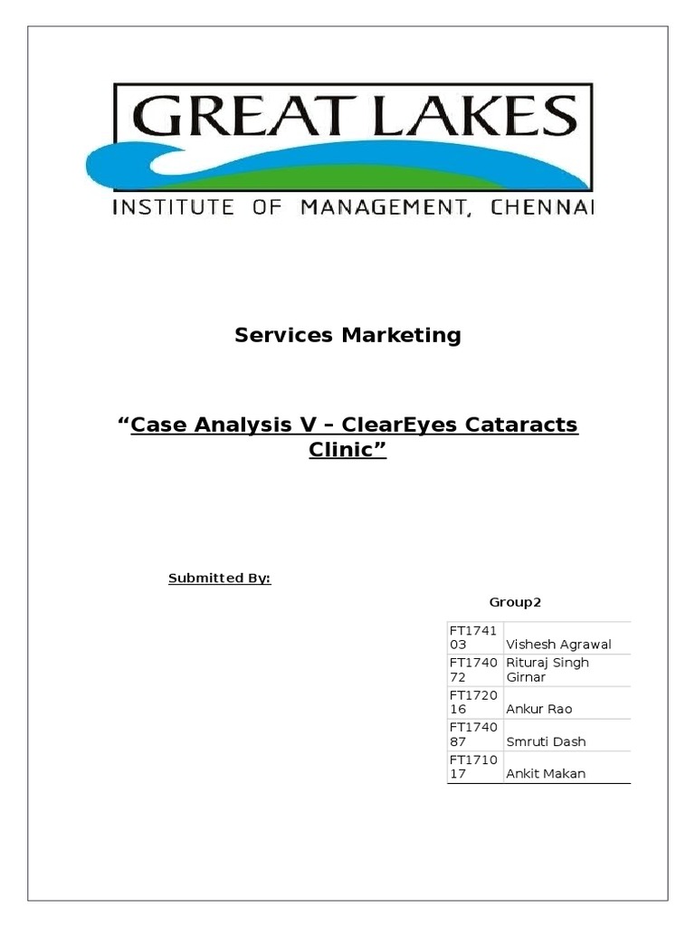 ClearEyes Cataracts Clinic Case Study | PDF | Cataract | Medicine