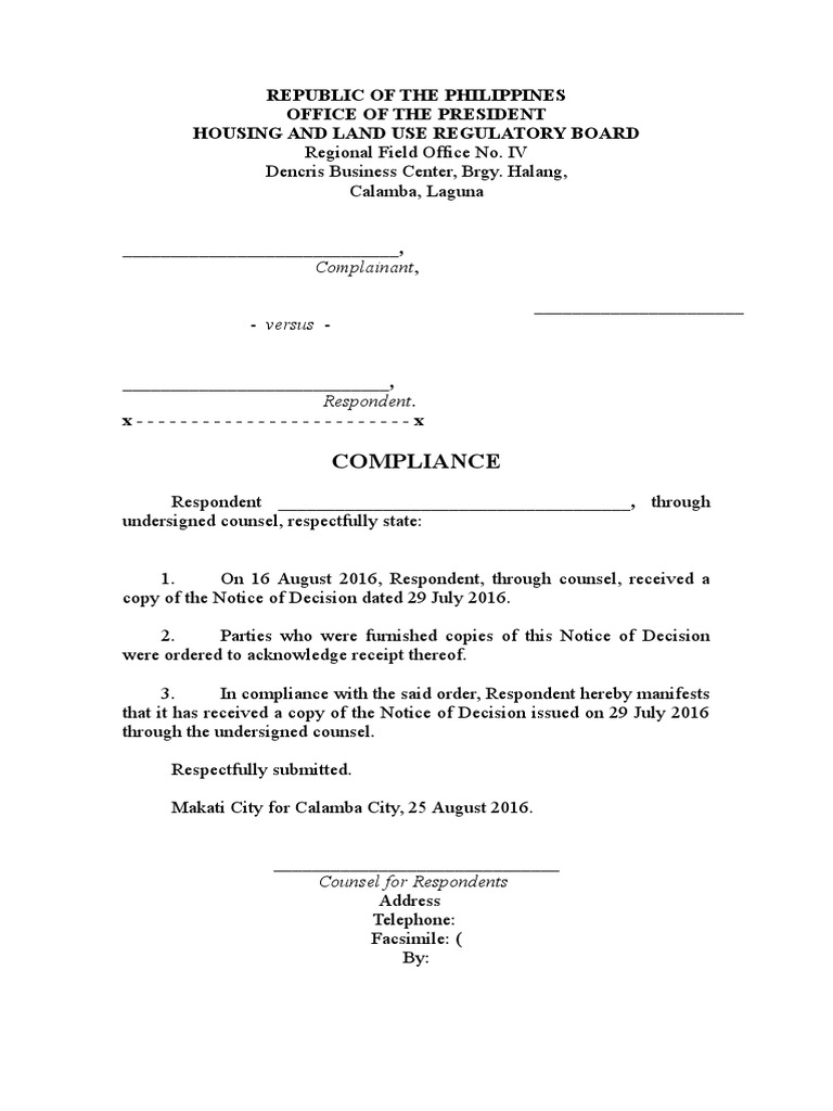 Sample Compliance | PDF