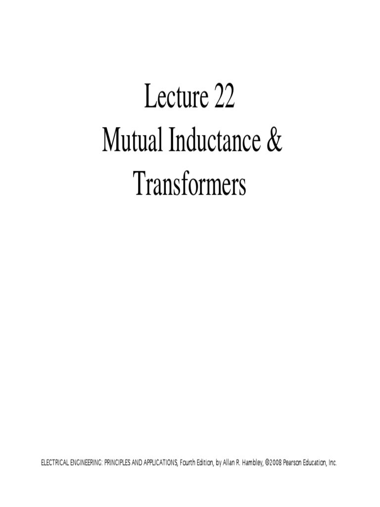 (電動機械L5b補充教材) UCSC - Mutual Inductance & Transformers | PDF ...