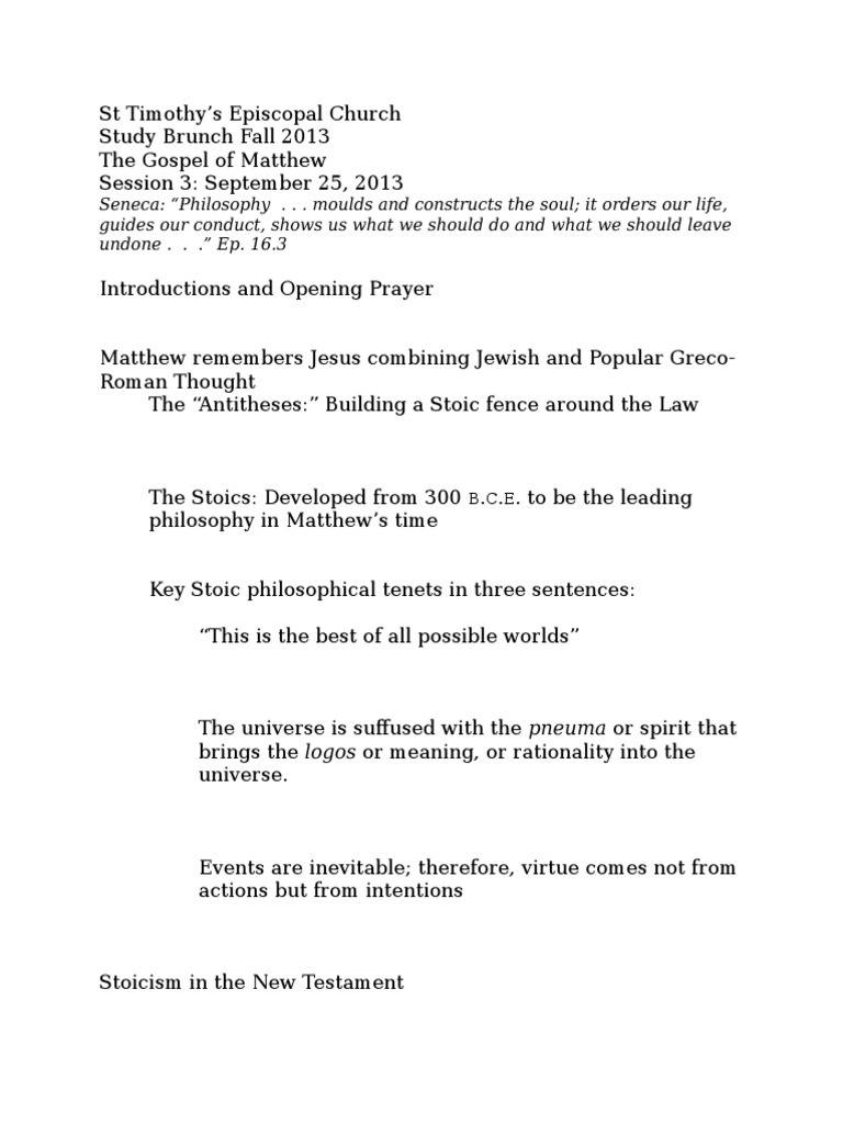 Participants Outline Session 3 09252013 | PDF | Stoicism | Logos