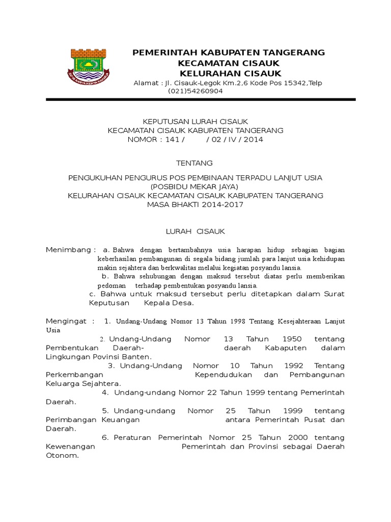 SK Posyandu Lansia | PDF