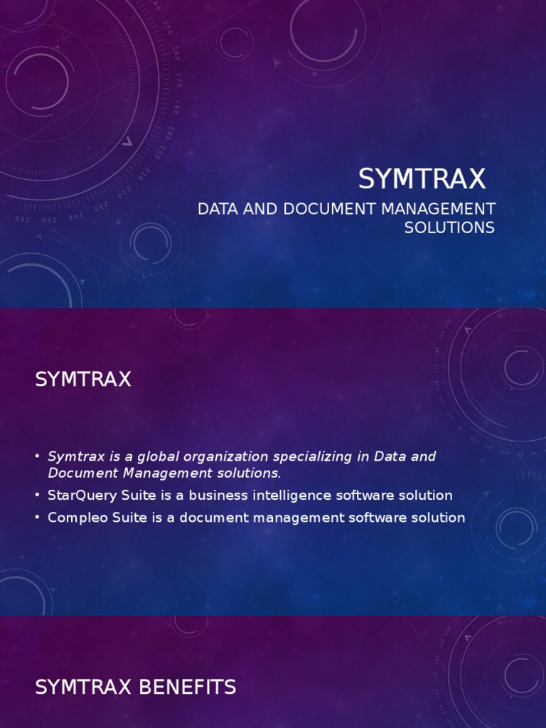 Symtrax Overview | PDF