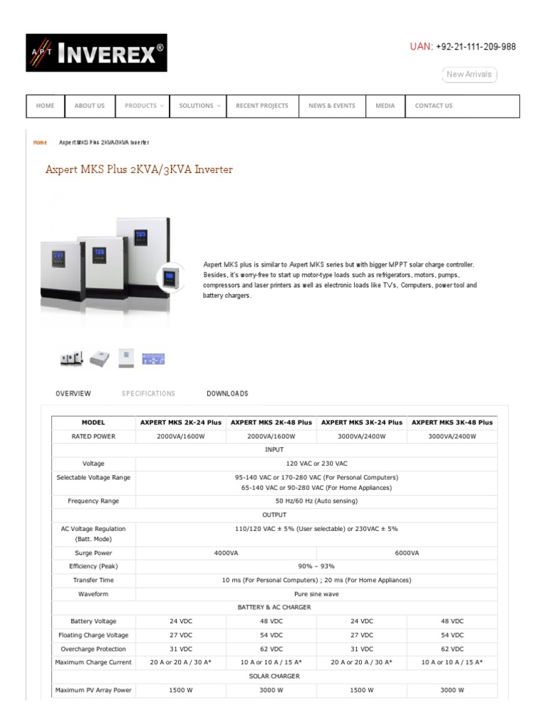 Axpert MKS Plus 2KVA - 3KVA Inverter APT | PDF | Power Inverter | Power ...