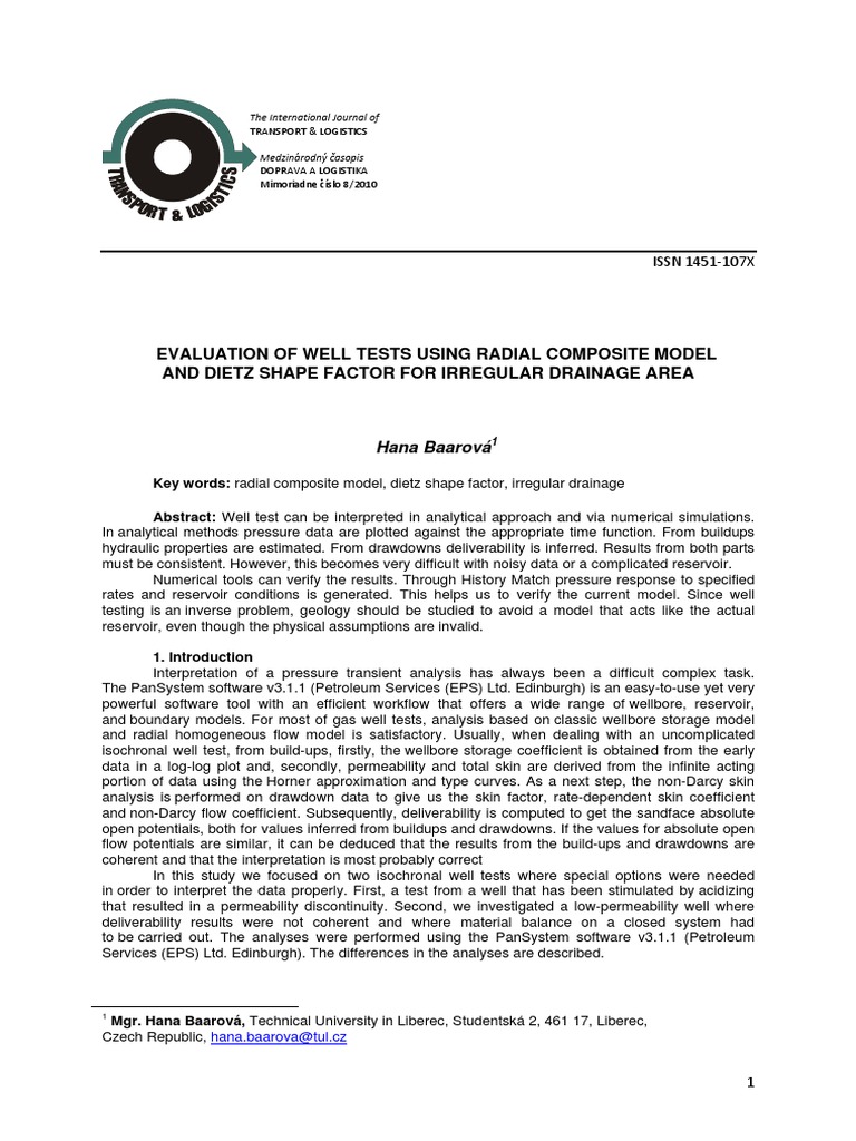 Well Test Using Radial Composite Model and Dietz Shape Factor For ...