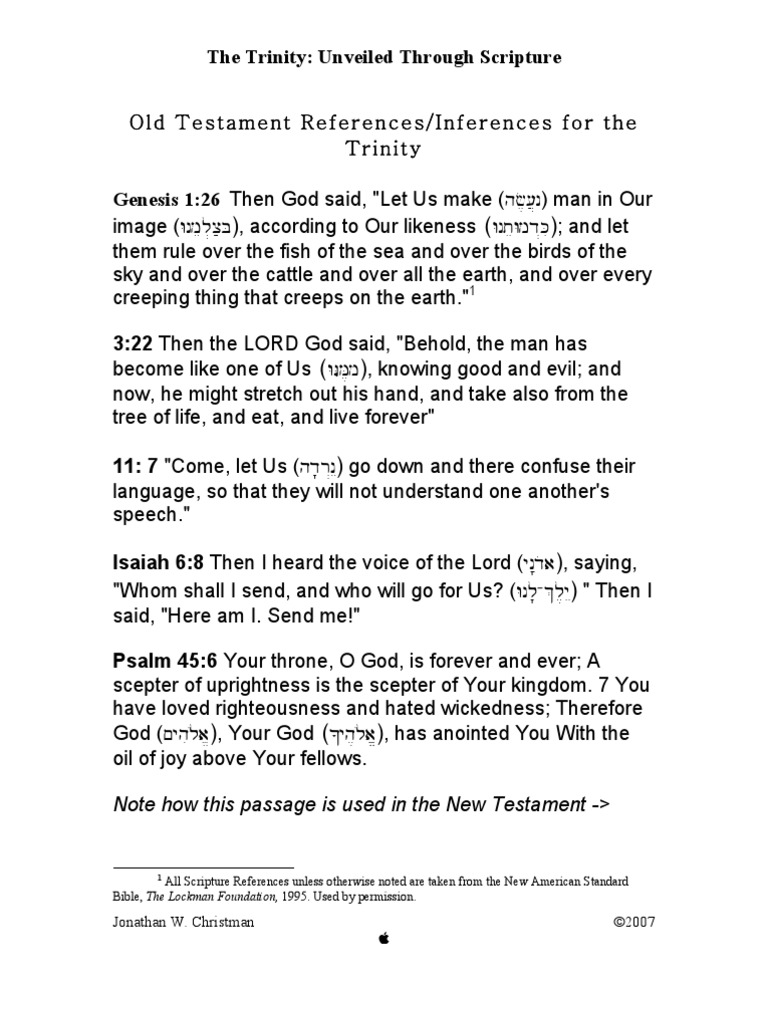 Scriptural Reference For The Trinity | PDF | Trinity | Holy Spirit