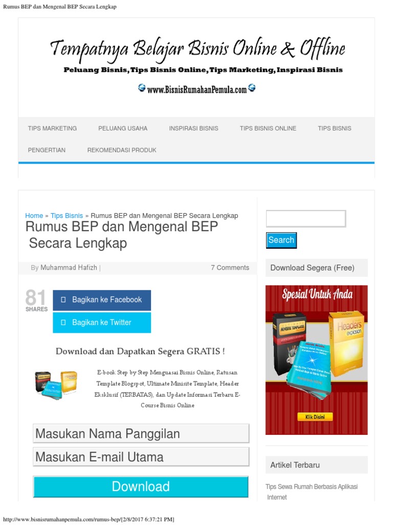 Rumus BEP Dan Mengenal BEP Secara Lengkap | PDF