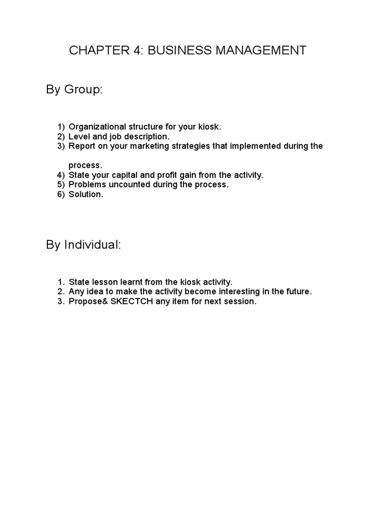 Chapter 4: Business Management by Group | PDF