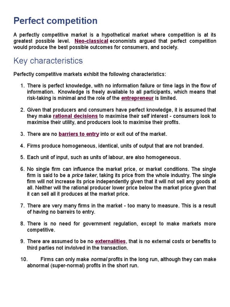 Perfect Competition | PDF | Perfect Competition | Profit (Economics)