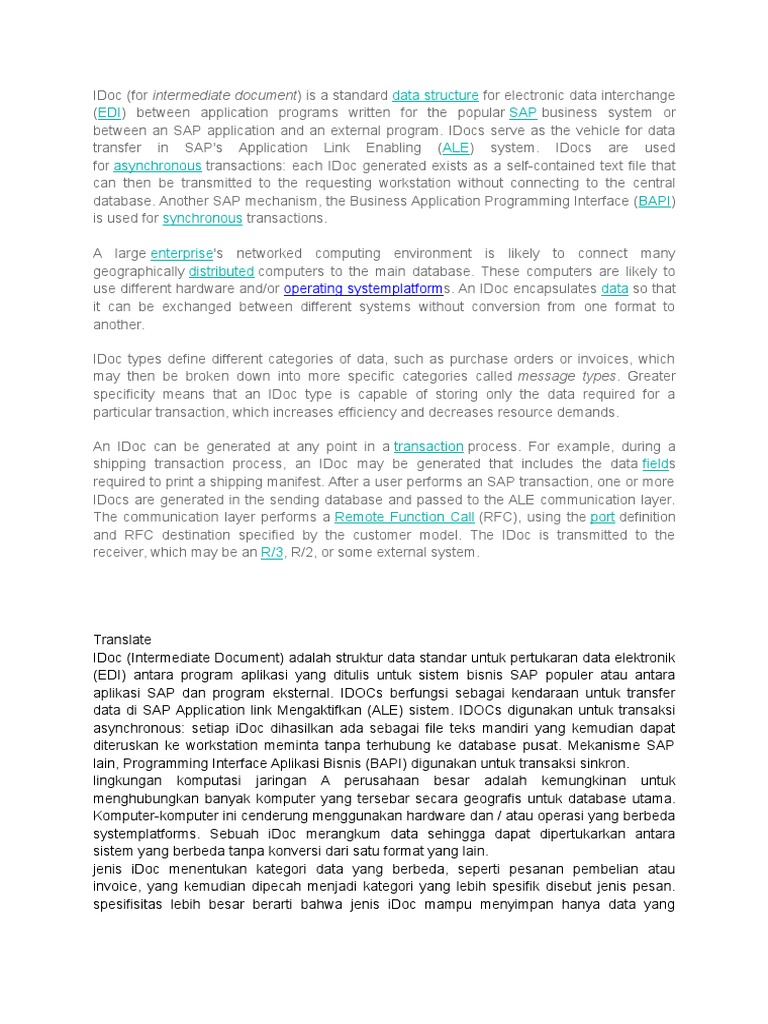 What Is IDoc | PDF | Electronic Data Interchange | Areas Of Computer Science