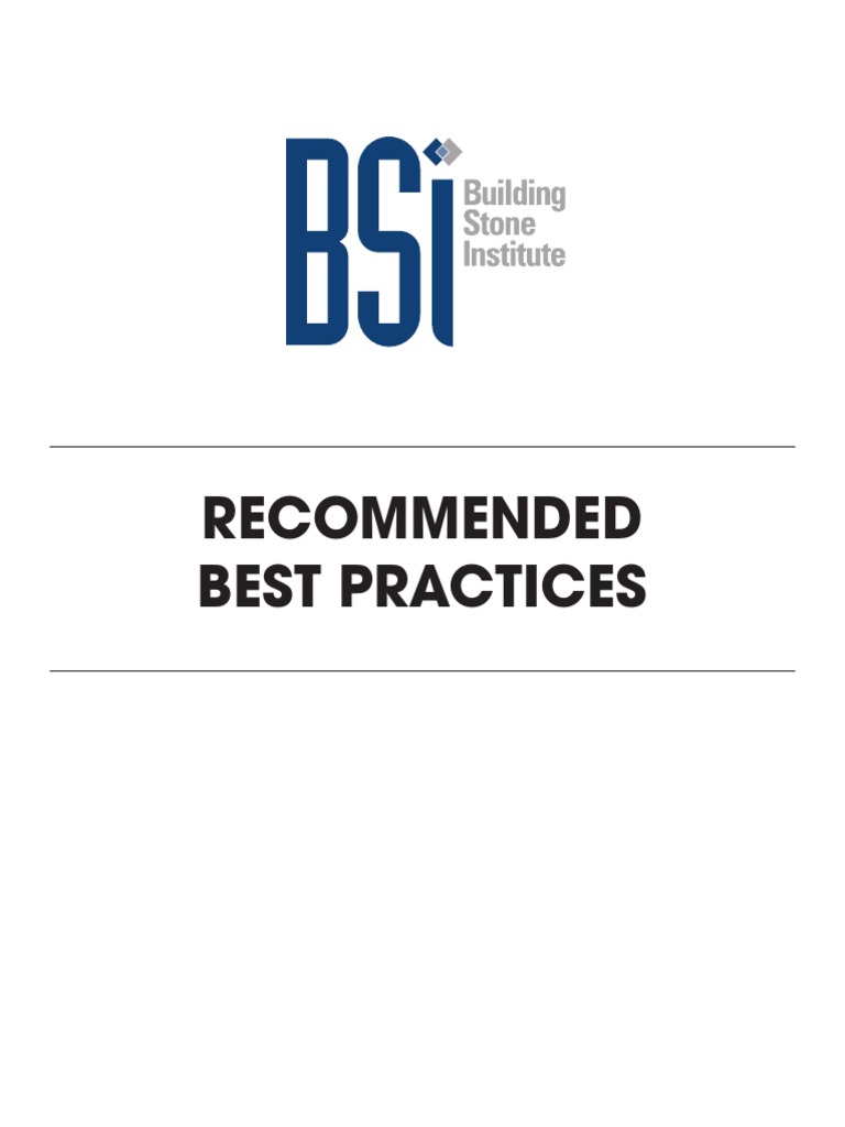 Bsi Recommended Practices PDF | PDF | Masonry | Marble