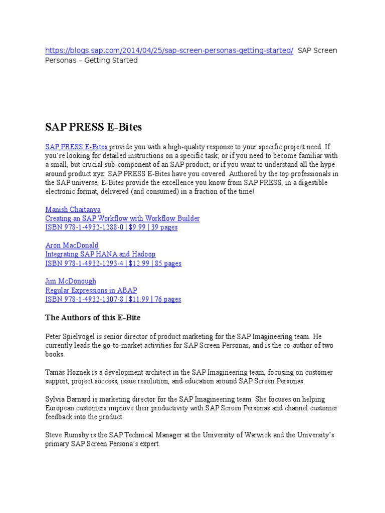 SAP Screen Personas | PDF | Graphical User Interfaces | Sap Se