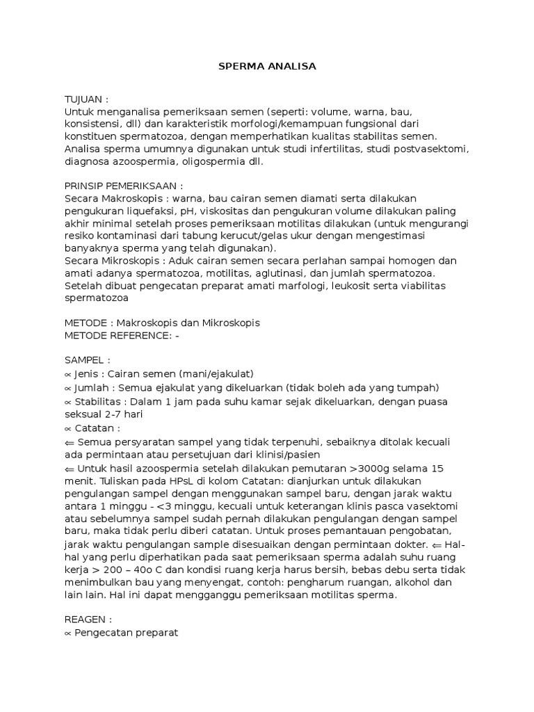 Sperma Analisa | PDF
