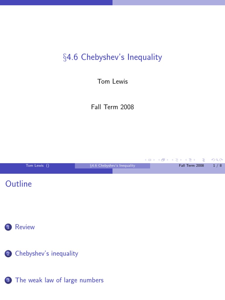 An Introduction to Chebyshev's Inequality and its Role in Establishing ...