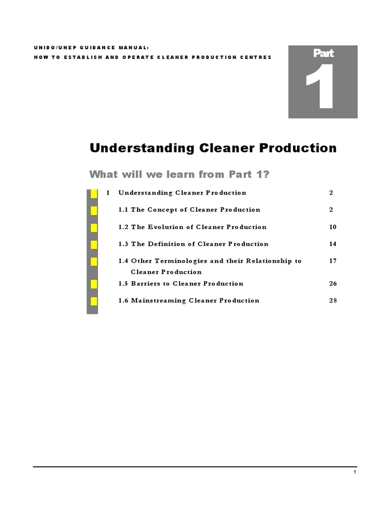 Understanding Cleaner Production: What Will We Learn From Part 1? | PDF ...