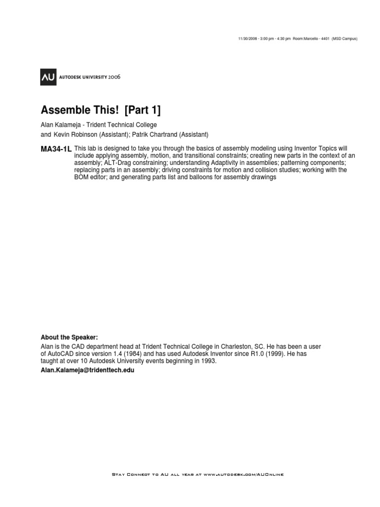 Assemble This! (Part 1) : About The Speaker | PDF | Button (Computing ...