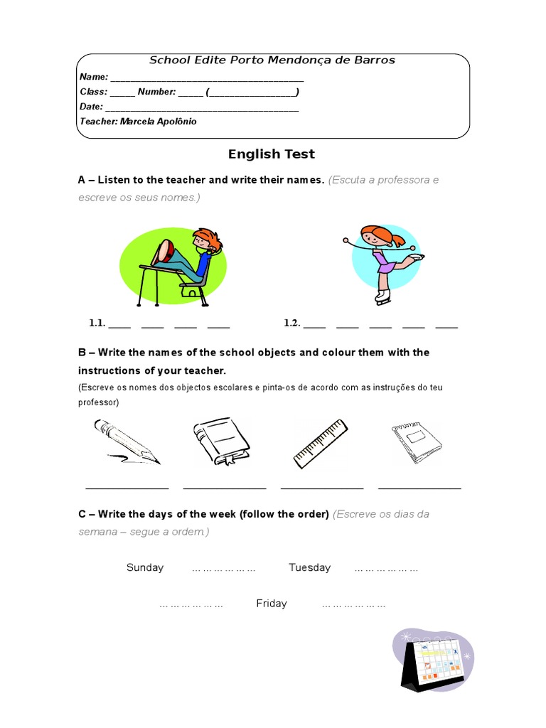 English Test for Beginners | PDF