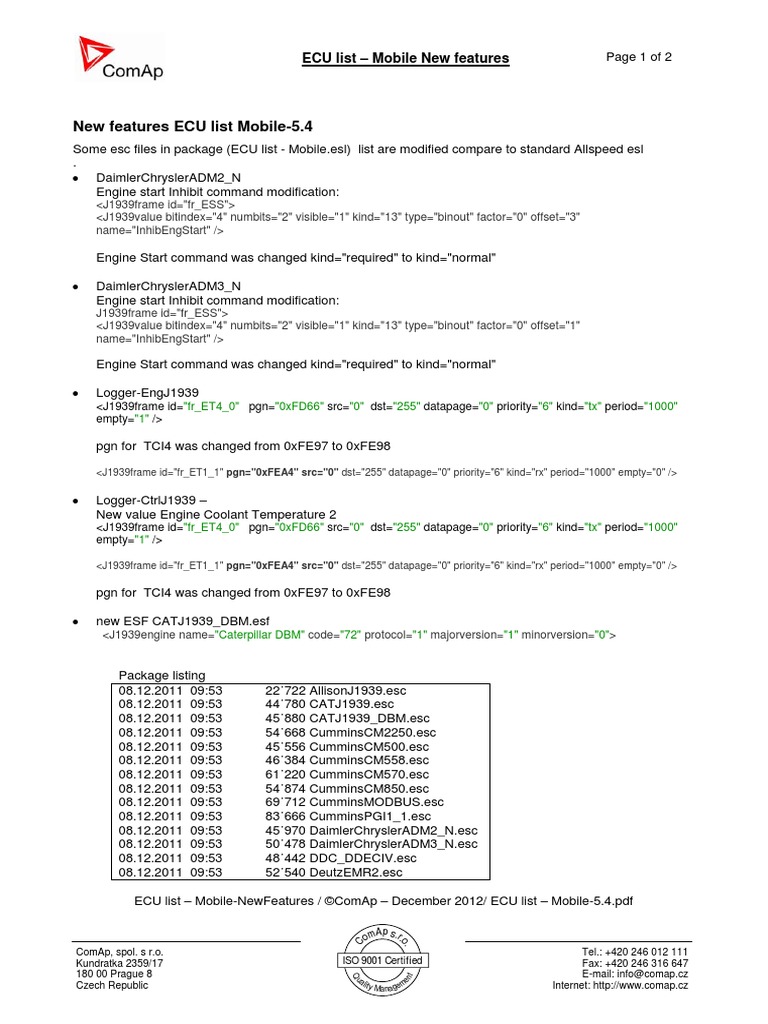 ECU List - Mobile-5.4 | PDF | Computing | Digital Technology
