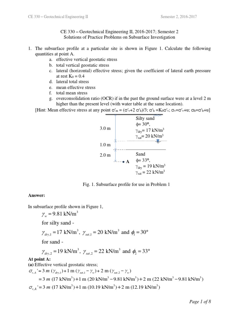 Practice Problems SI-Solution | PDF | Geotechnical Engineering ...