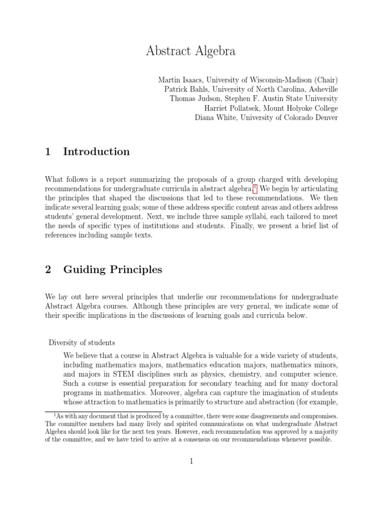 Abstract Algebra | PDF | Group (Mathematics) | Ring (Mathematics)