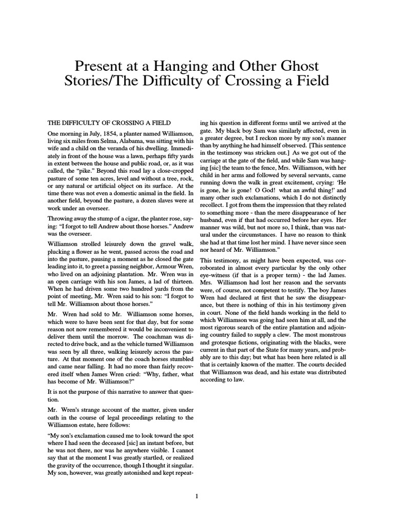 (1888) The Difficulty of Crossing A Field (Ambrose Bierce) | PDF