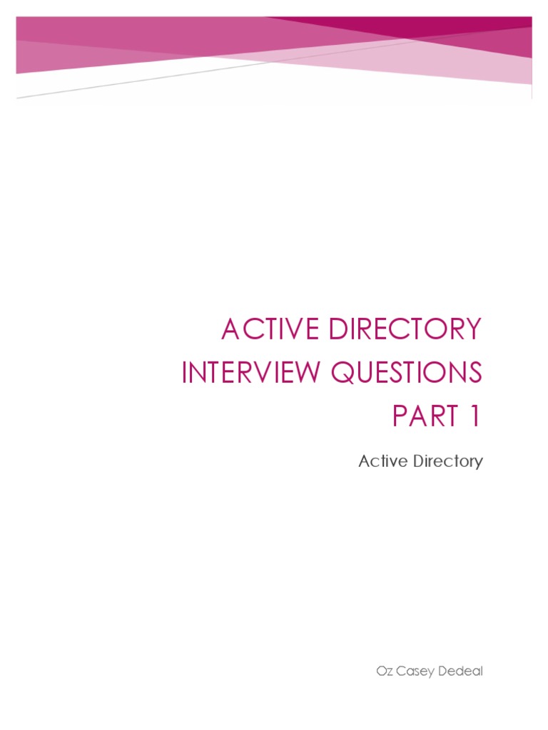Active Directory Interview Questions | PDF | Domain Name System | Transmission Control Protocol