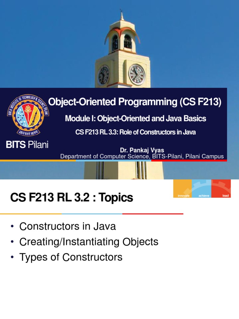 Cs F213 Lecture 3 3 Pdf Download Free Pdf Method Computer Programming Constructor