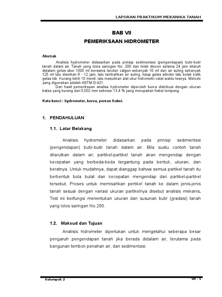 BAB VII Pemeriksaan Hidrometer | PDF