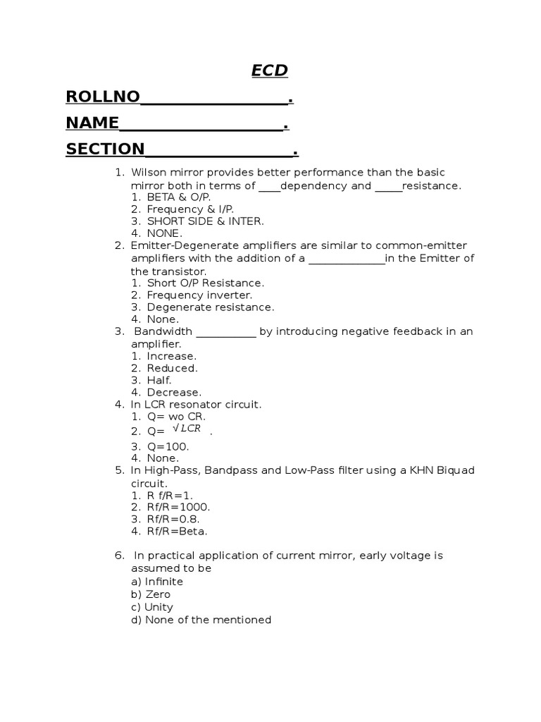 Rollno - Name - Section | PDF
