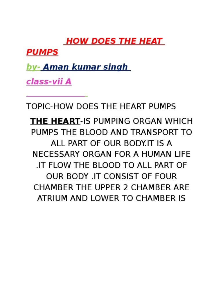 How the Heart Pumps Blood Explained | PDF