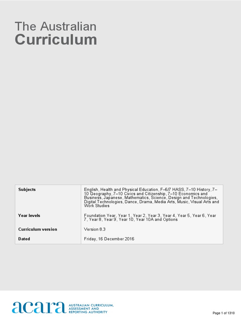 Australian Curriculum | PDF | Literacy | Narrative