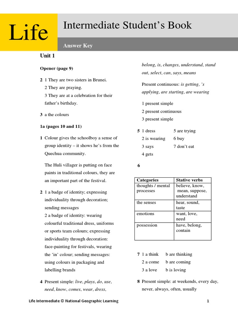 Intermediate Student's Book: Unit 1 | PDF | Language Arts & Discipline