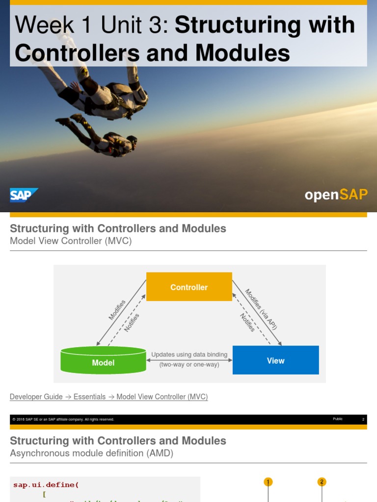 OpenSAP Ui51 Week 1 Unit 3 SWCM Presentation | PDF | Model–View–Controller | Trademark
