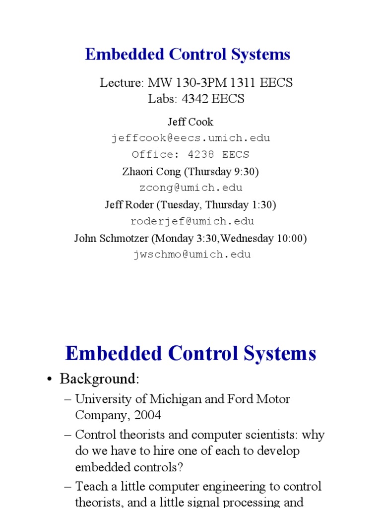Embedded Controls Intro W09 | PDF | Embedded System | Central ...