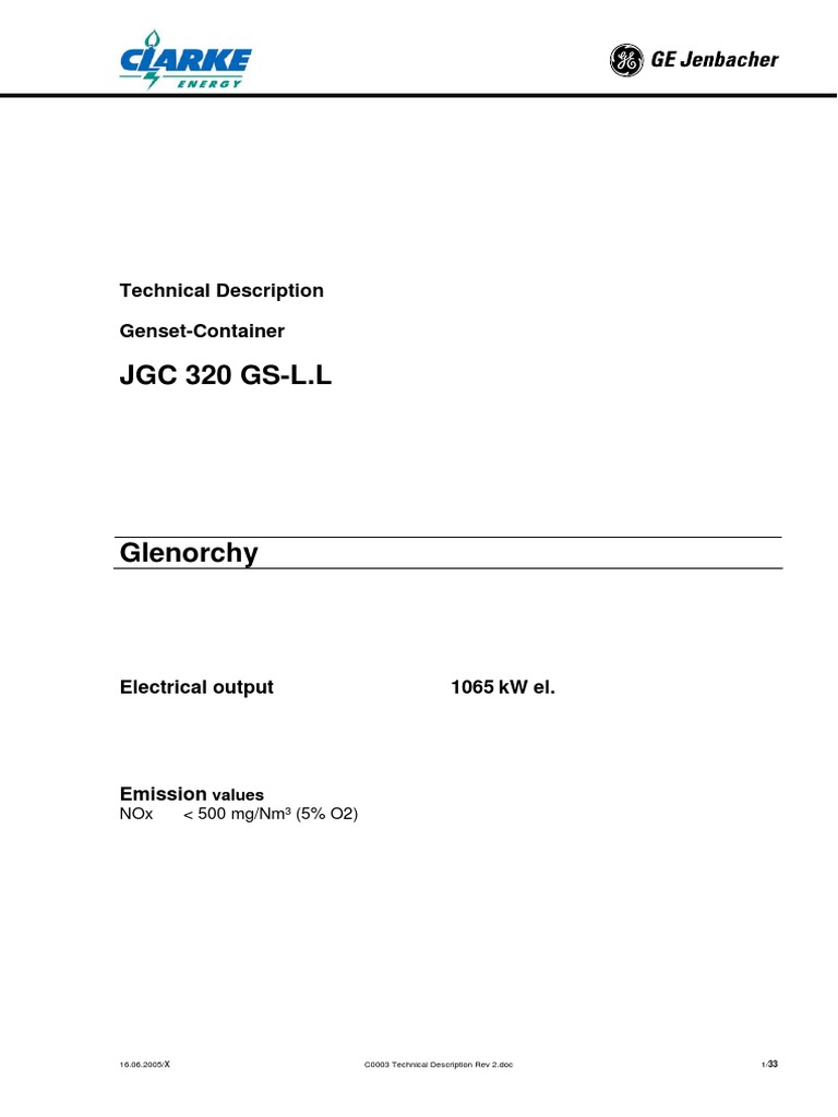 JGC 320GS-L.L Technical Description | PDF | Internal Combustion Engine ...
