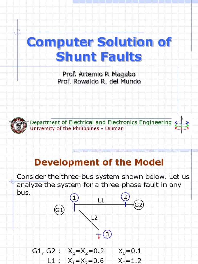 EE251 Note 10 - Computer Solution of Shunt Faults | PDF | Electrical ...