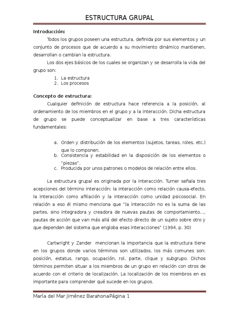 Estructura Grupal | PDF | Comportamiento | Sociedad