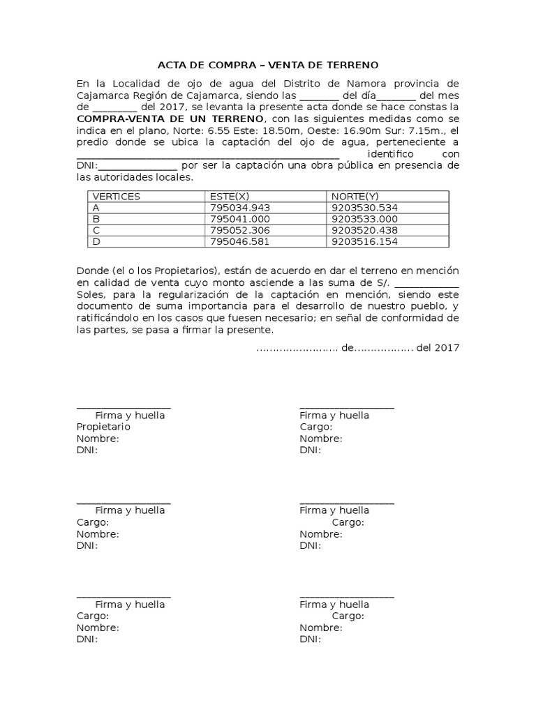 Acta de Compra-Venta