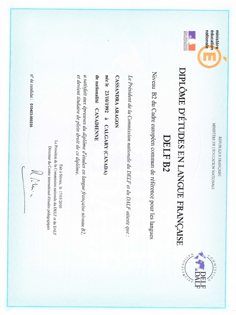 Delf Diploma | PDF
