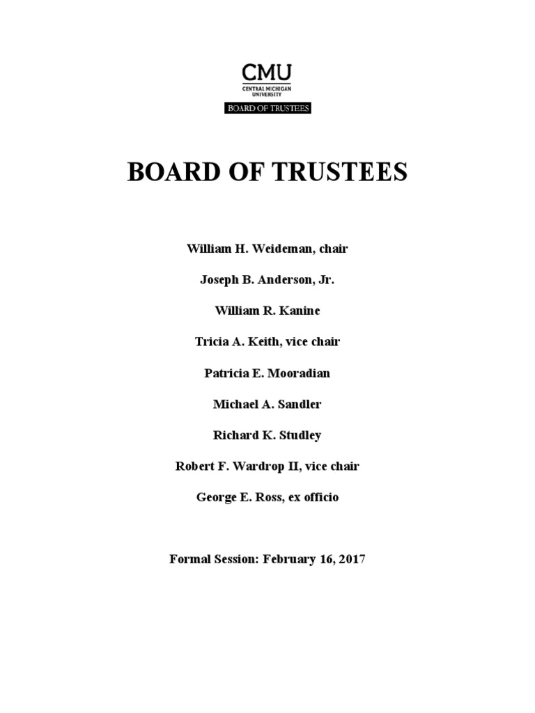 CMU Board of Trustees Agenda | PDF | University Of Michigan ...