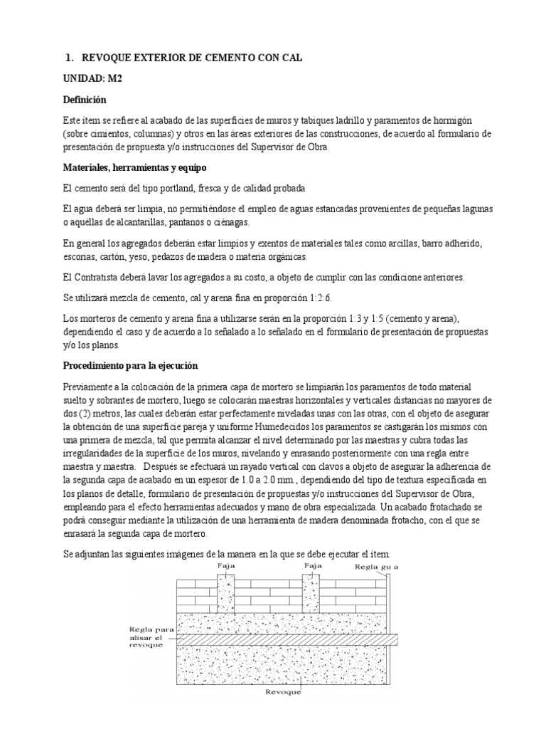 Revoque Exterior de Cemento Con Cal | PDF | Cemento | Hormigón