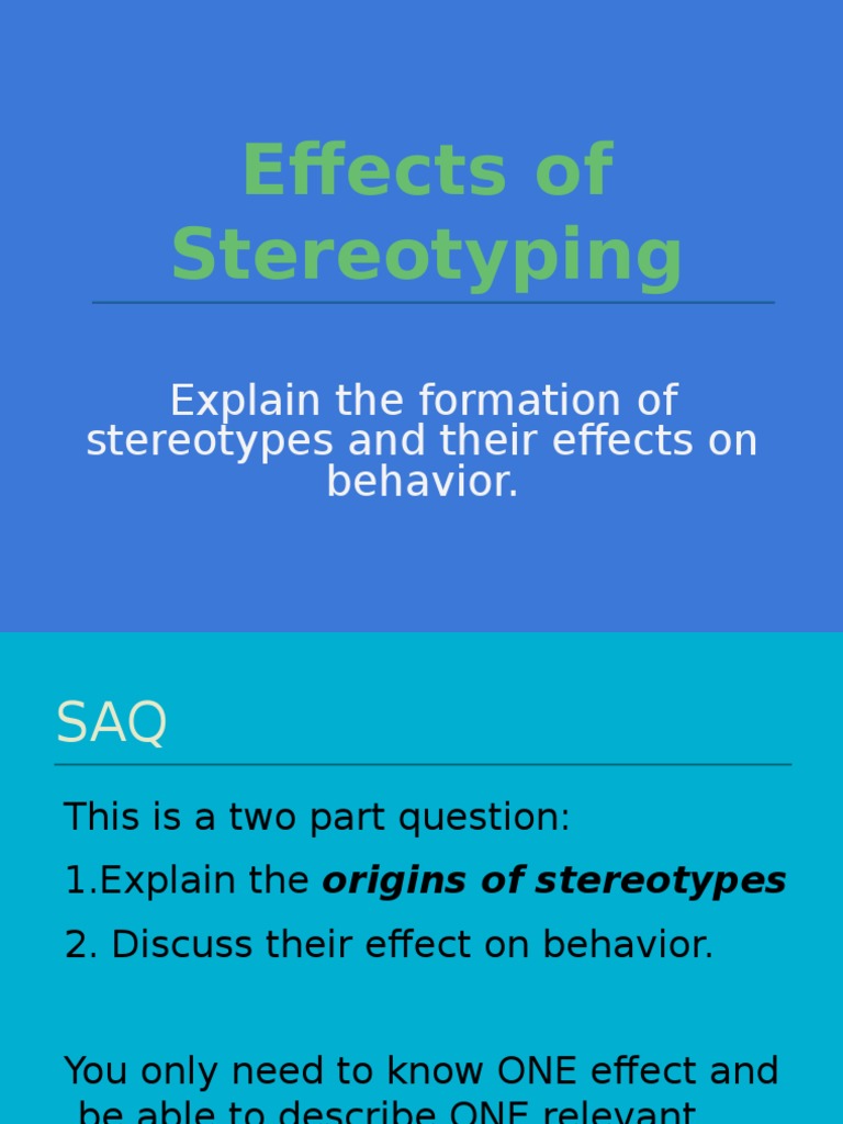 Stereotyping, Prejudice Presentation | PDF | Stereotypes | Schema ...