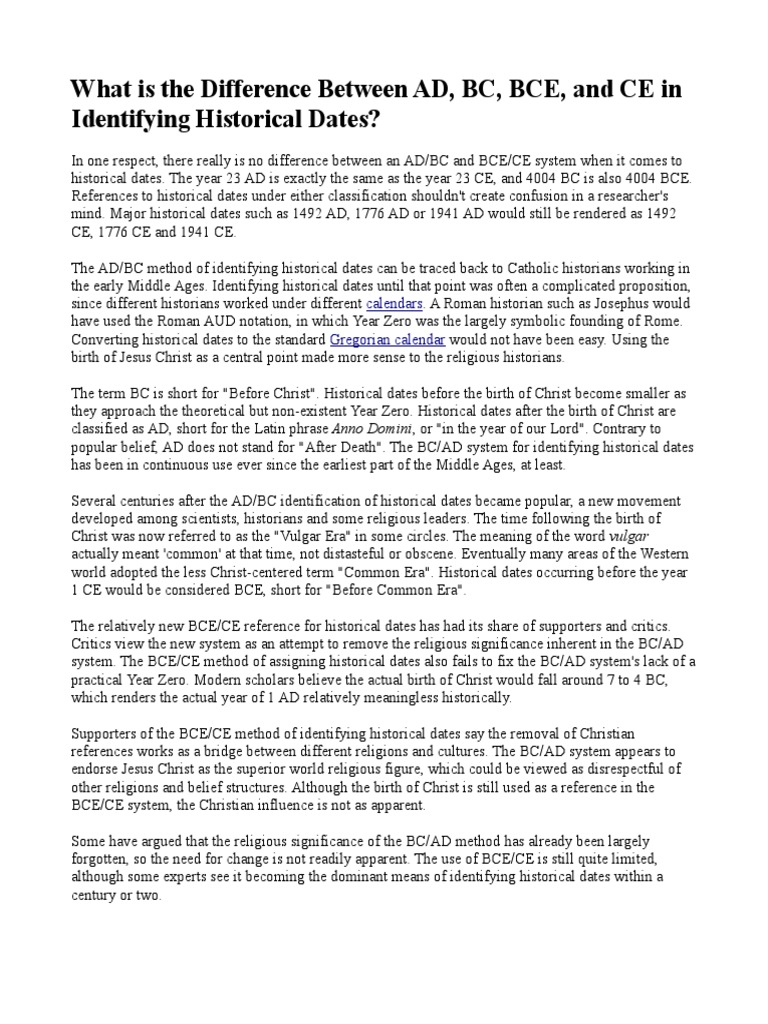 Explaining the Differences Between AD/BC, BCE/CE Systems for ...