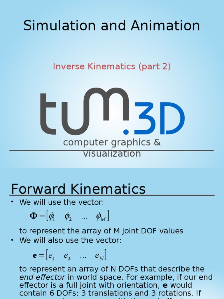 Simulation and Animation: Inverse Kinematics (Part 2) | PDF | Matrix ...